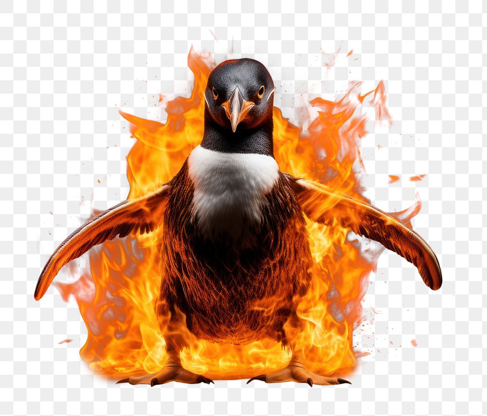 PNG Penguin penguin fire burning. | Free PNG - rawpixel