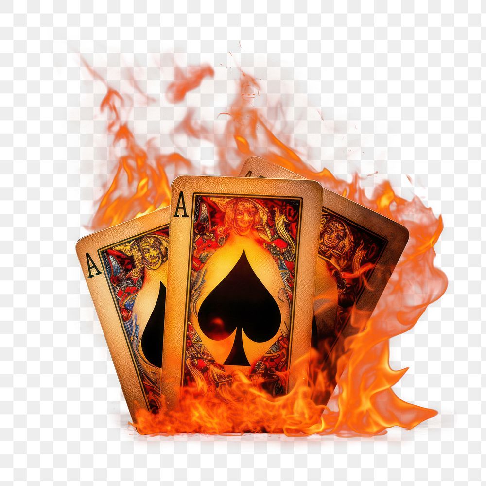 PNG fiery playing cards art. | Premium PNG - rawpixel