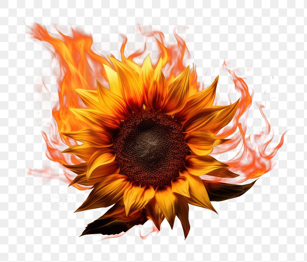 PNG Sunflower sunflower fire burning | Premium PNG - rawpixel