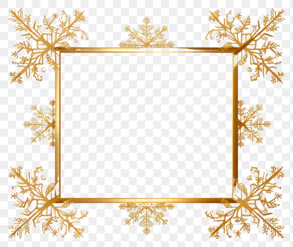 PNG Snowflake frame gold white | Premium PNG - rawpixel