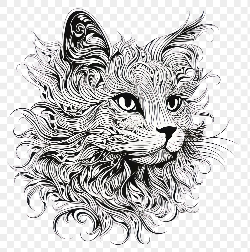 PNG Cat drawing animal mammal. | Premium PNG - rawpixel