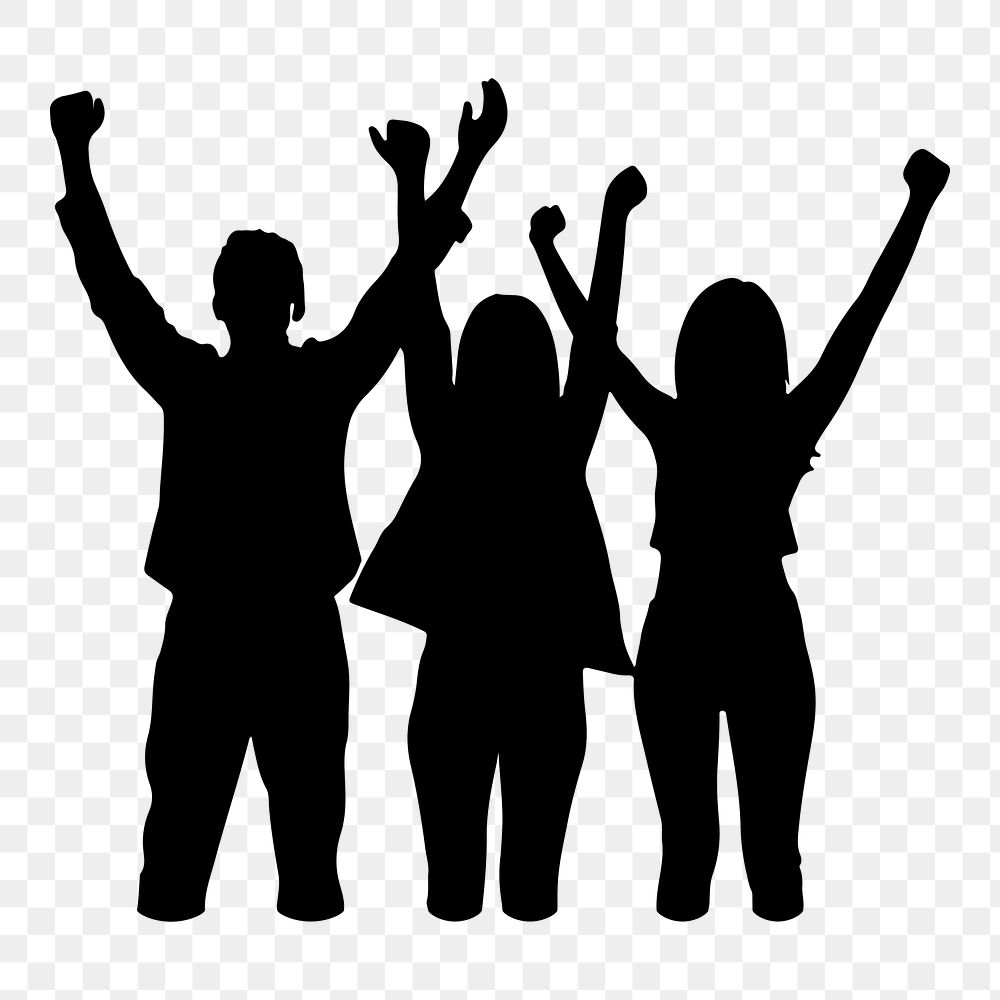 PNG Three people silhouette cheerful | Free PNG - rawpixel