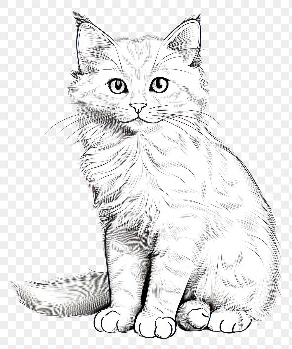 PNG Cat drawing mammal animal. | Free PNG - rawpixel