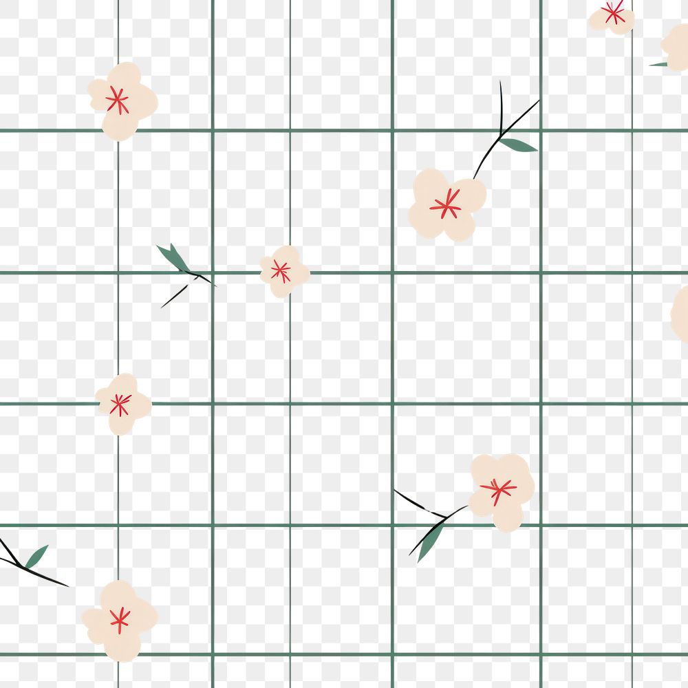 PNG Grid pattern flower backgrounds | Free PNG - rawpixel