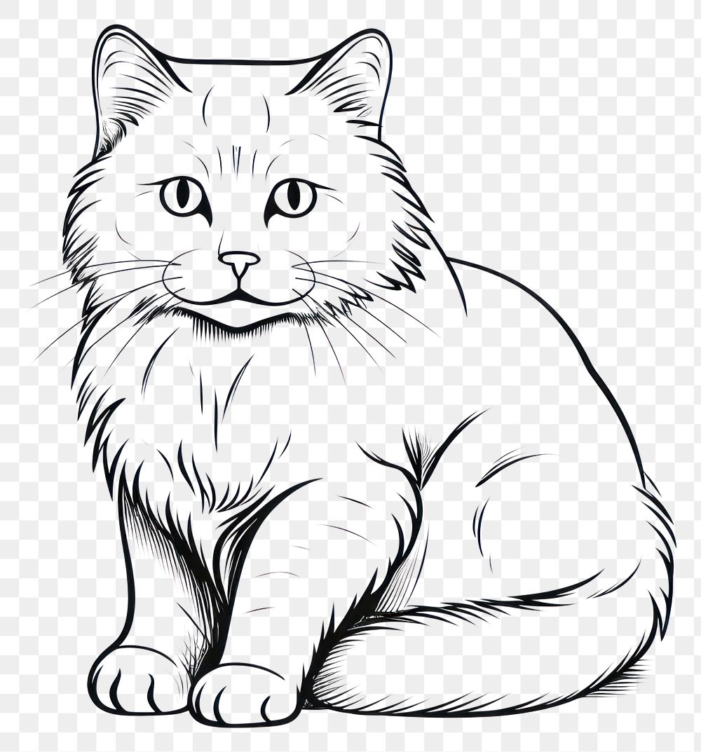 PNG Cat drawing mammal animal. | Free PNG - rawpixel