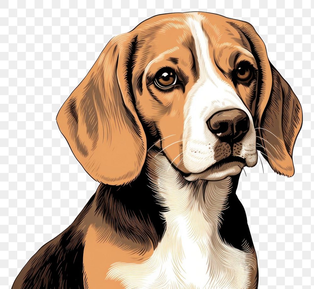 PNG Beagle drawing animal mammal. | Premium PNG - rawpixel