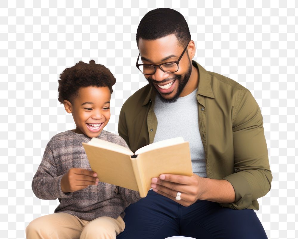 PNG father reading publication child. | Free PNG - rawpixel