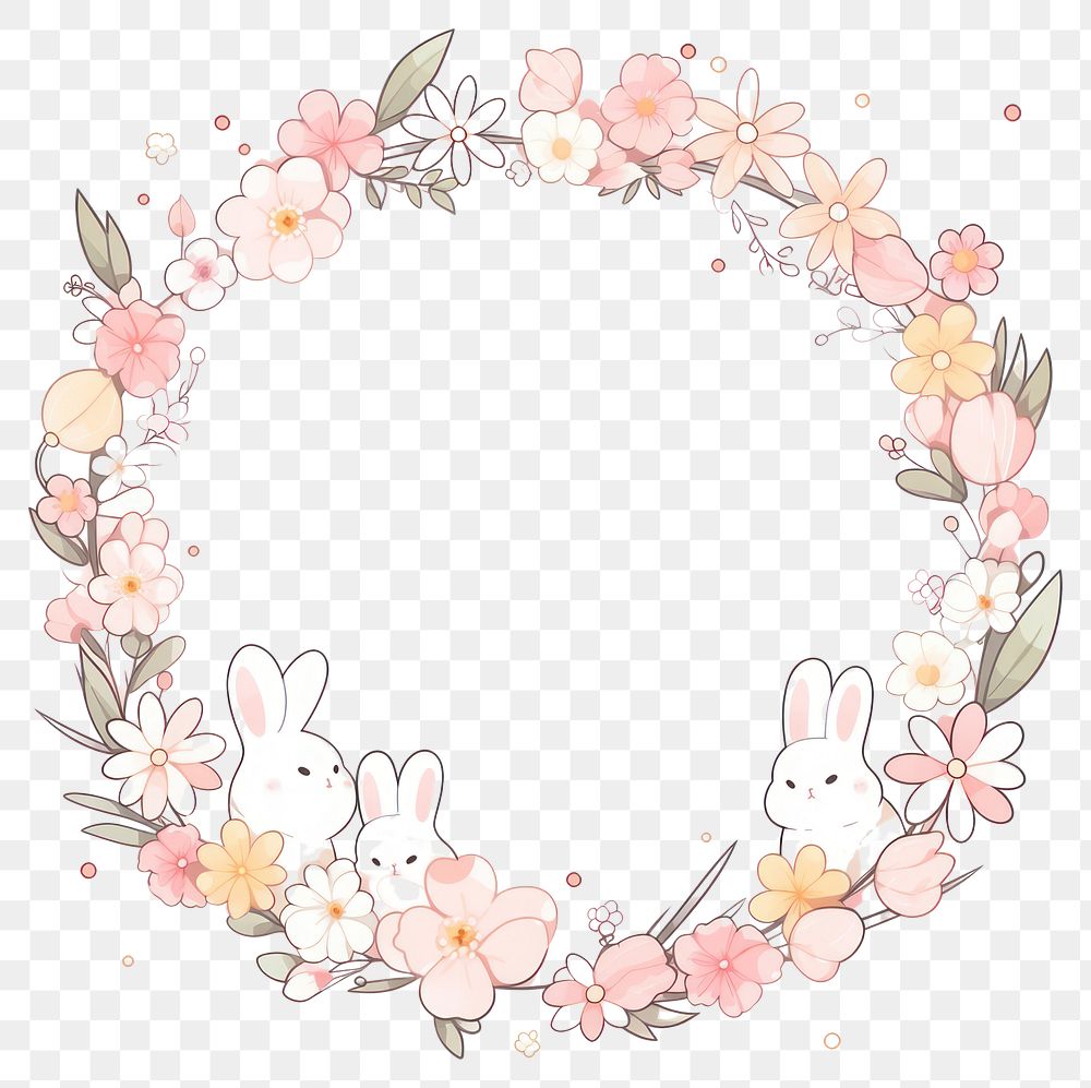 PNG Cute bunny pattern flower | Free PNG - rawpixel