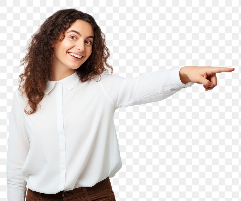 PNG Young woman pointing adult | Free PNG - rawpixel