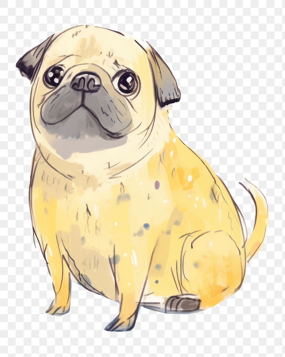 PNG Pug drawing animal mammal. | Free PNG - rawpixel
