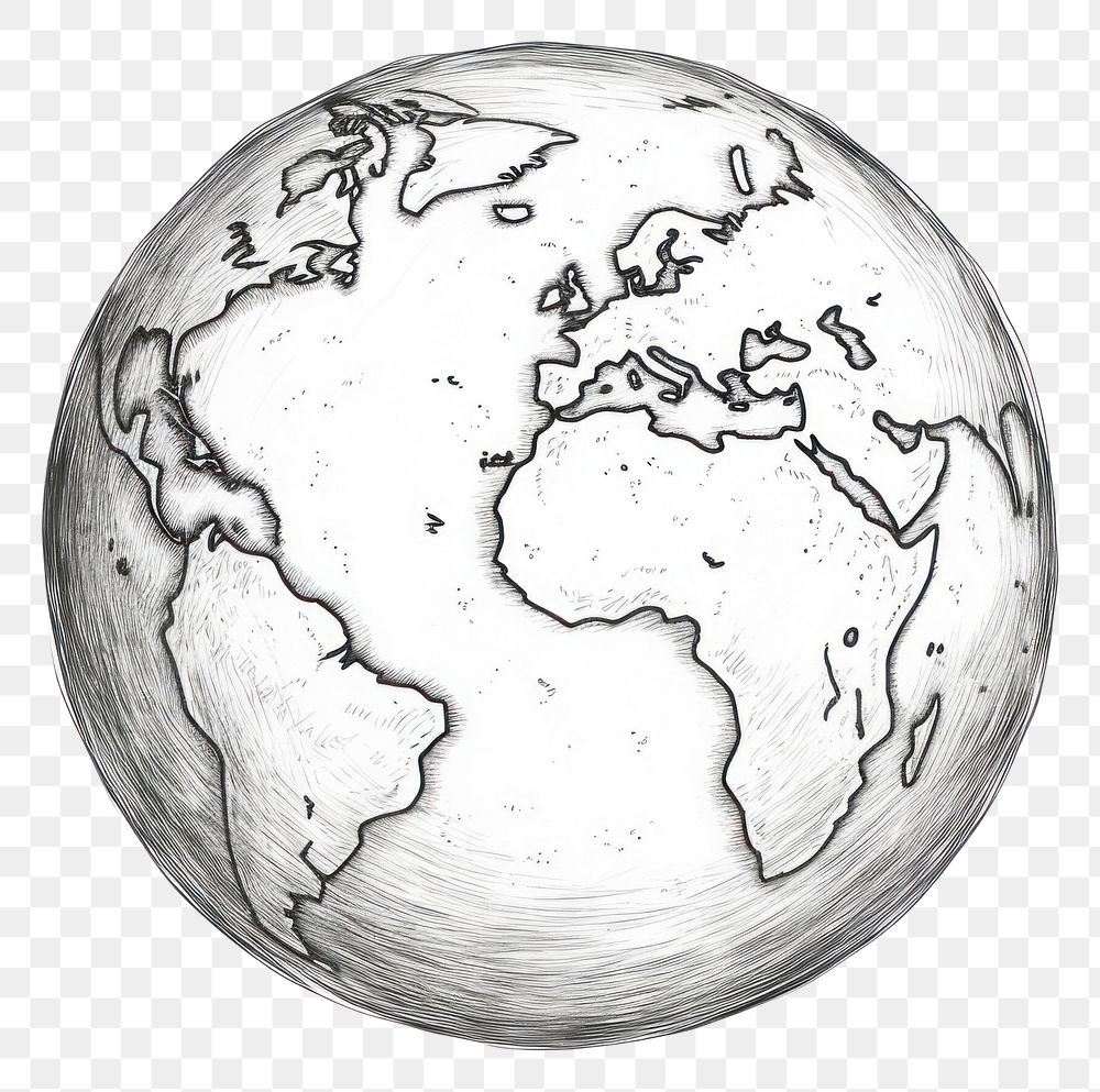 PNG Sketch earth black and | Free PNG - rawpixel