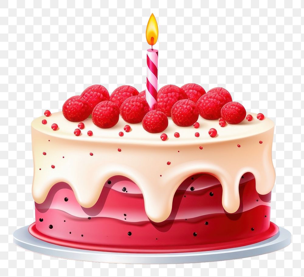 PNG Birthday cake raspberry dessert | Premium PNG - rawpixel