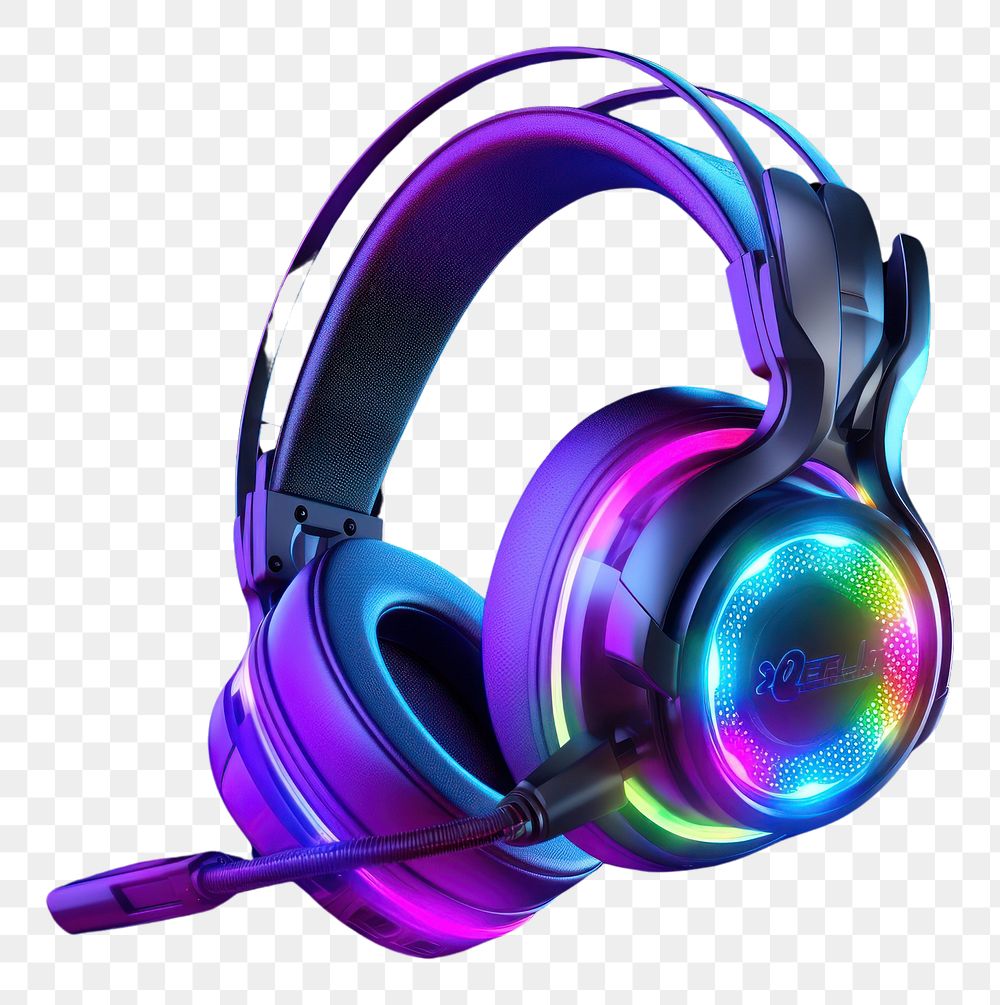 PNG Gaming headset headphones light | Free PNG - rawpixel