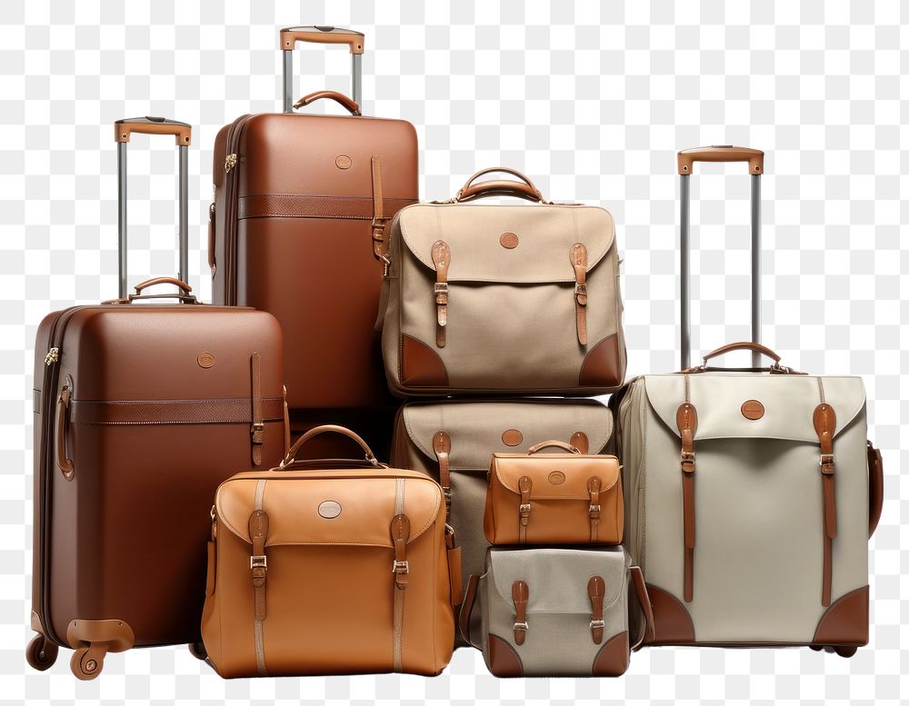 PNG Luxury luggages suitcase handbag | Premium PNG - rawpixel