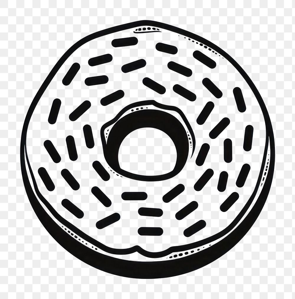PNG Donut shape confectionery monochrome. | Free PNG - rawpixel