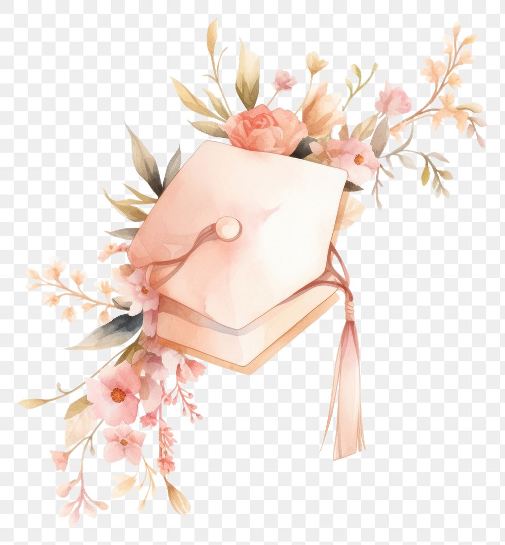 PNG Graduation hat art flower | Premium PNG - rawpixel