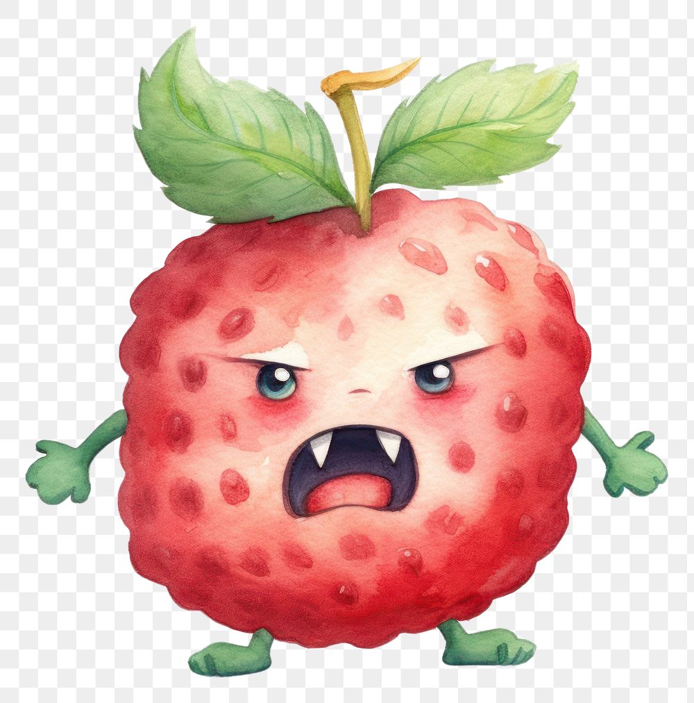 PNG Angry running raspberry strawberry | Free PNG - rawpixel