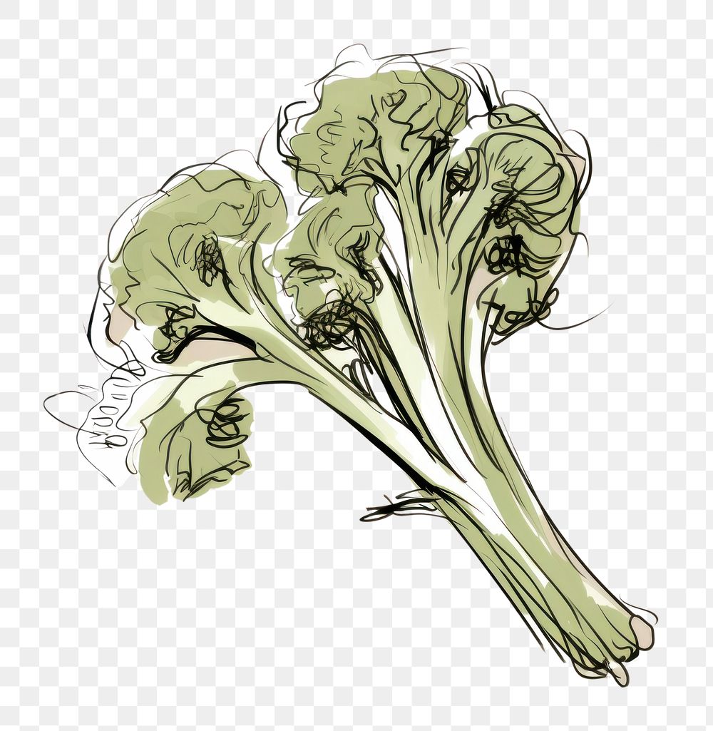 PNG Broccoli drawing sketch vegetable. | Free PNG - rawpixel