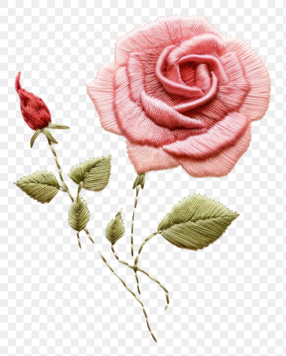 PNG Pink rose embroidery pattern | Premium PNG - rawpixel