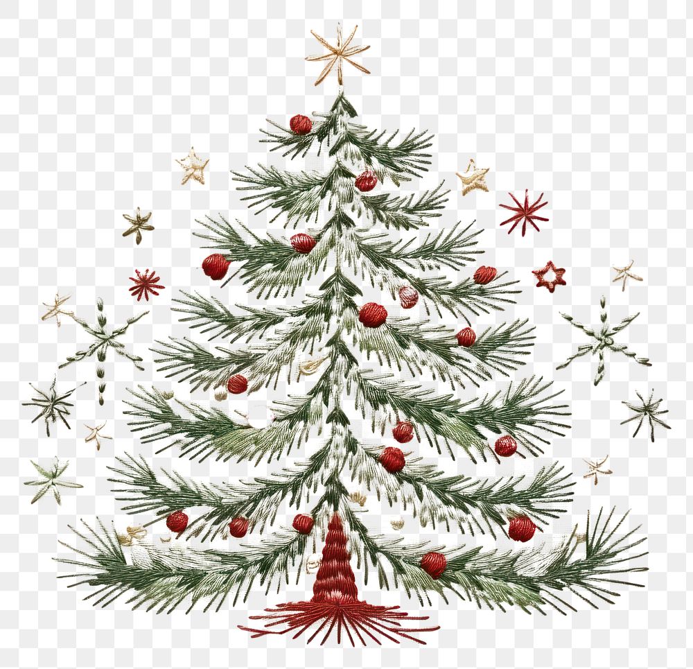 PNG Christmas tree embroidery celebration | Premium PNG - rawpixel