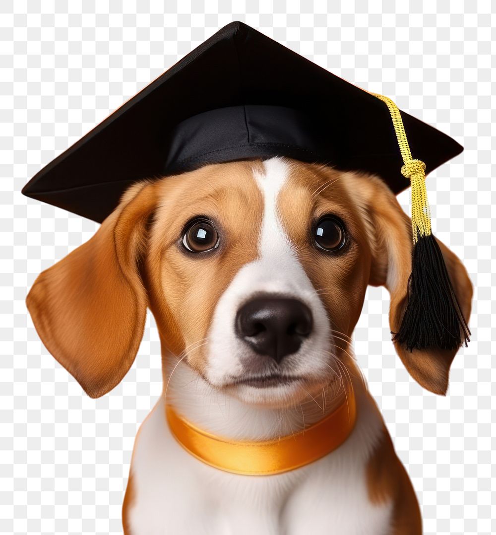 PNG Cute dog graduation cap | Free PNG - rawpixel