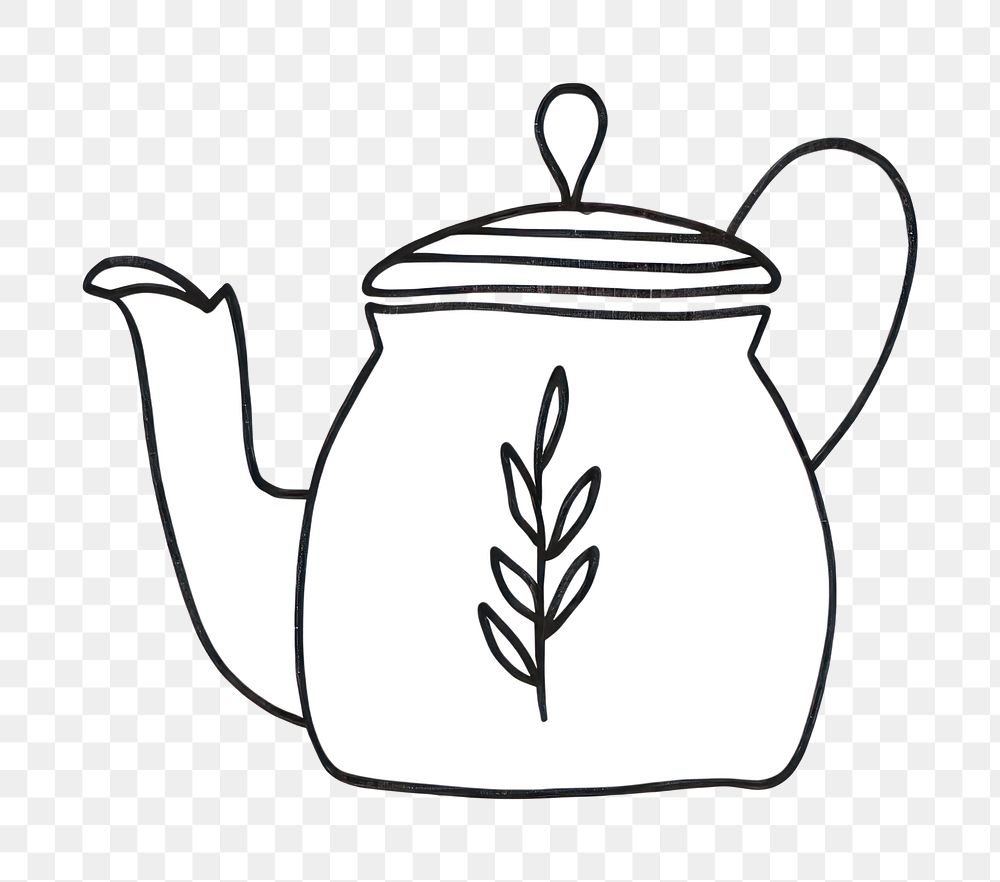 Minimal illustration tea pot drawing | Free PNG - rawpixel