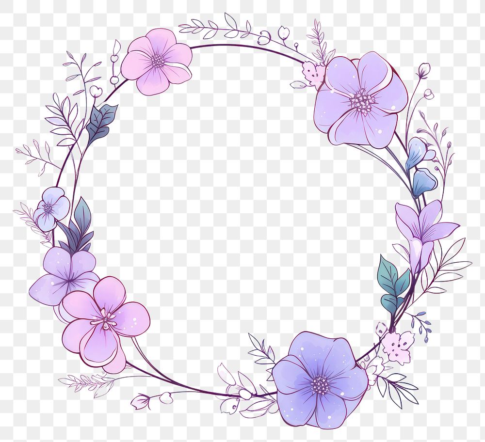 PNG Violet flower pattern drawing | Free PNG - rawpixel