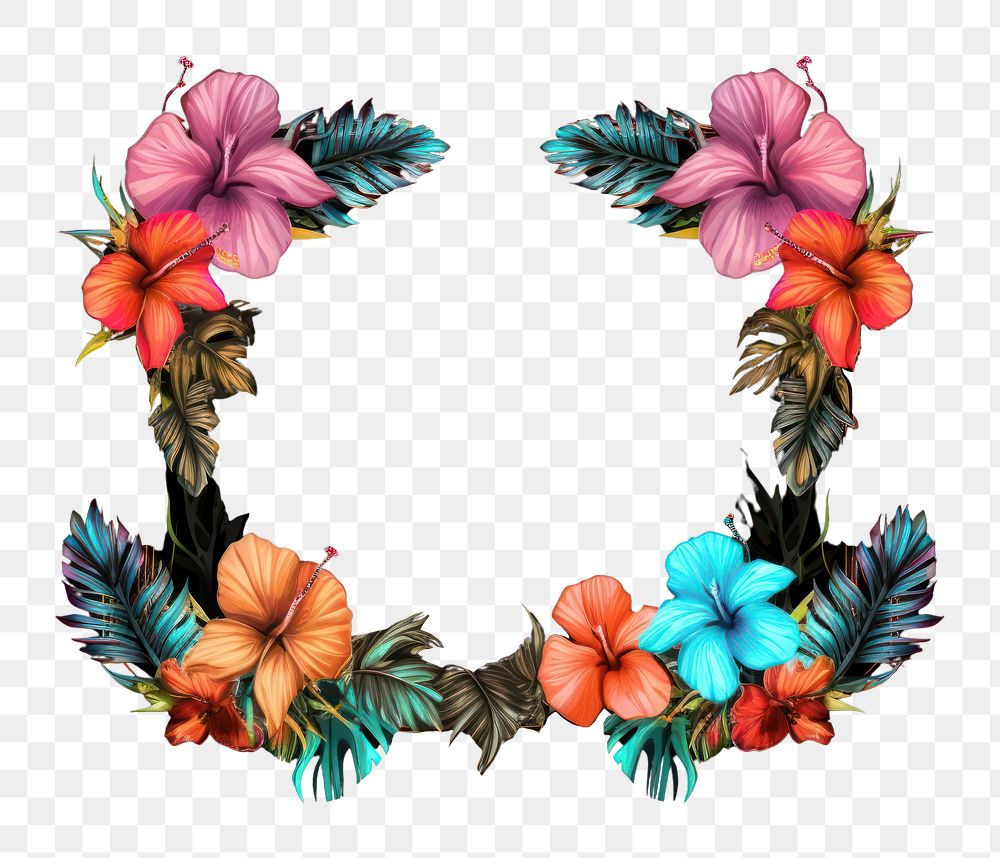 PNG Tropical flowers frame plant | Premium PNG - rawpixel