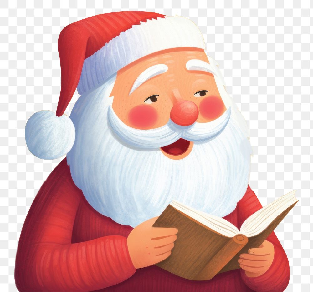 PNG Santa reading book red. | Free PNG - rawpixel