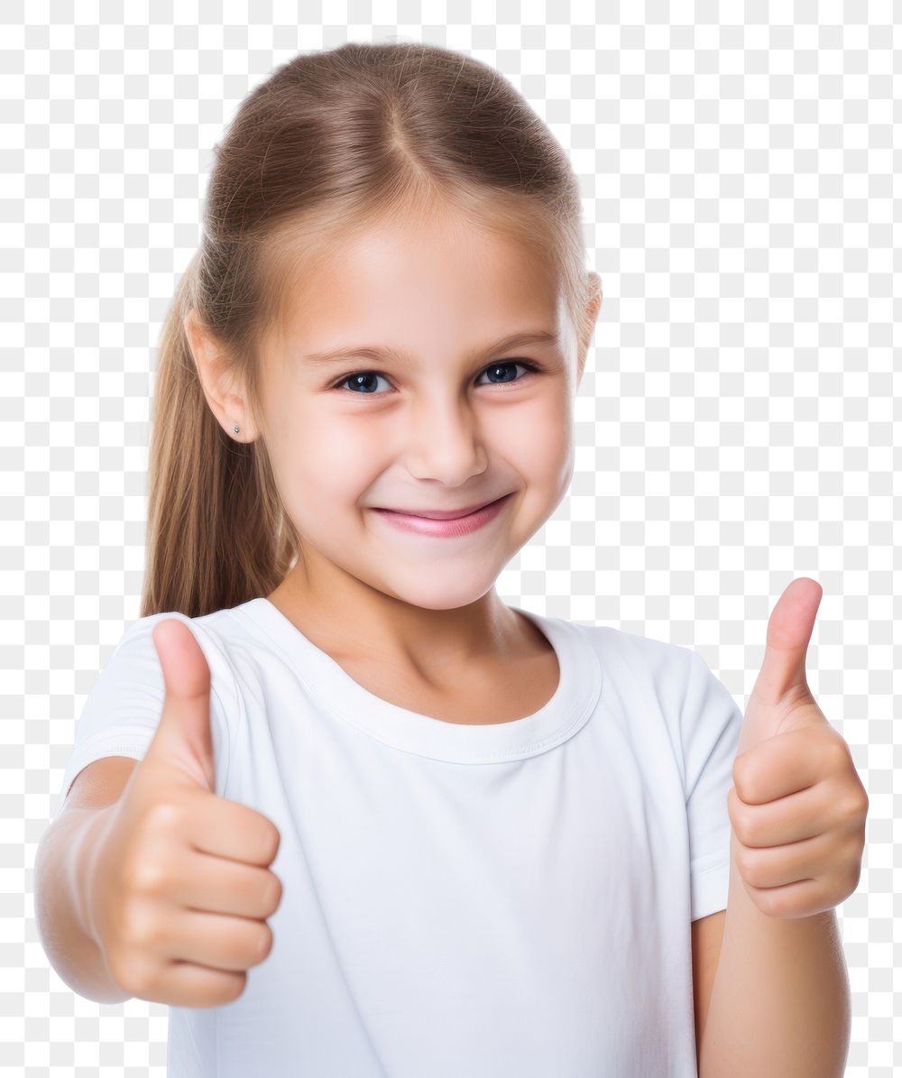 PNG Girl showing thumb portrait | Premium PNG - rawpixel