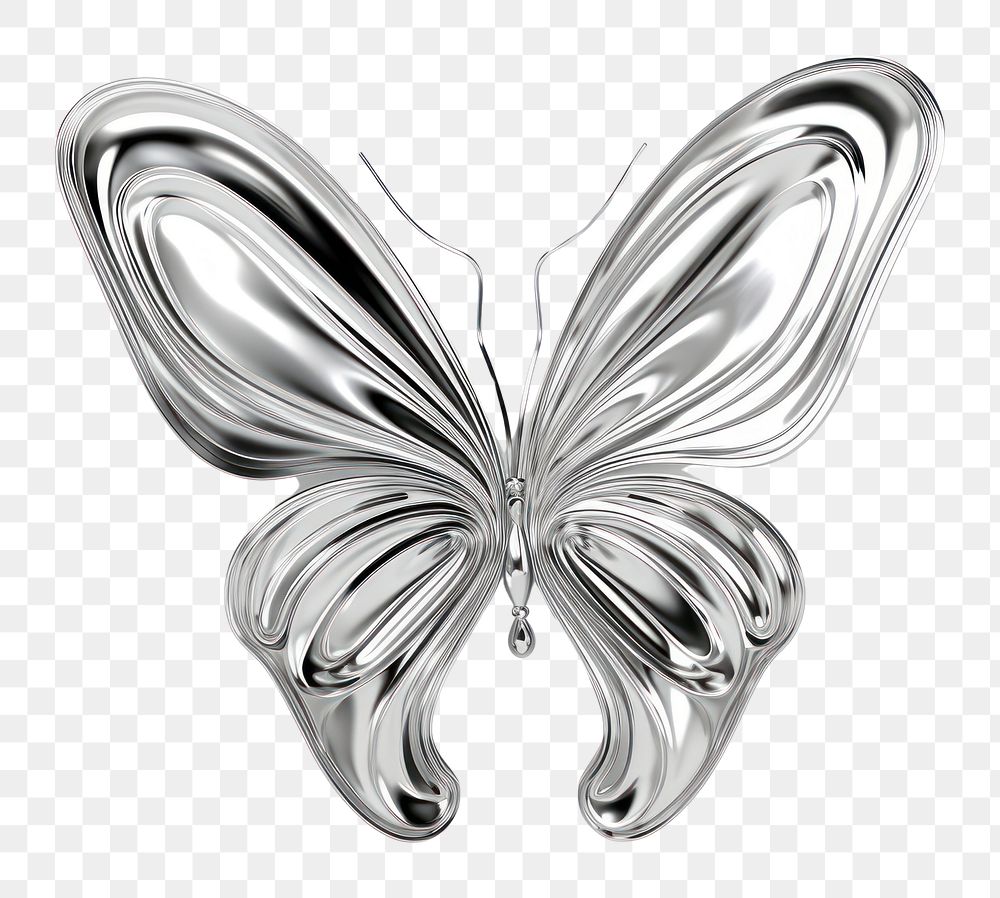 PNG butterfly silver metal white | Free PNG - rawpixel