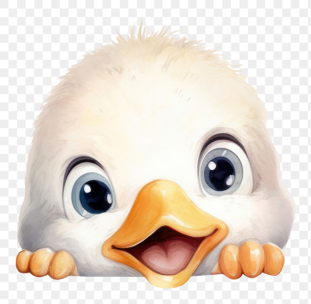 Peeking cute white Duck portrait | Free PNG - rawpixel