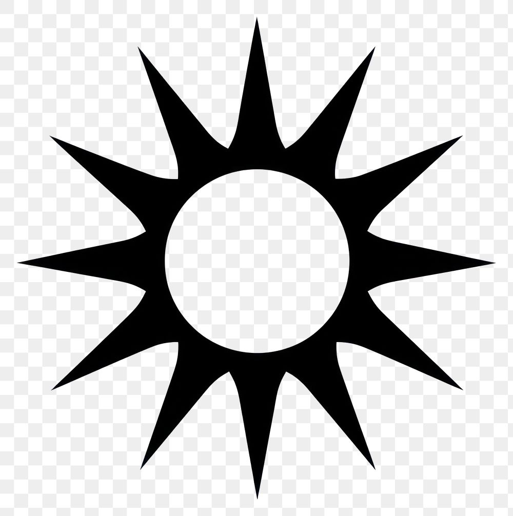 PNG Sun shape white black | Free PNG - rawpixel