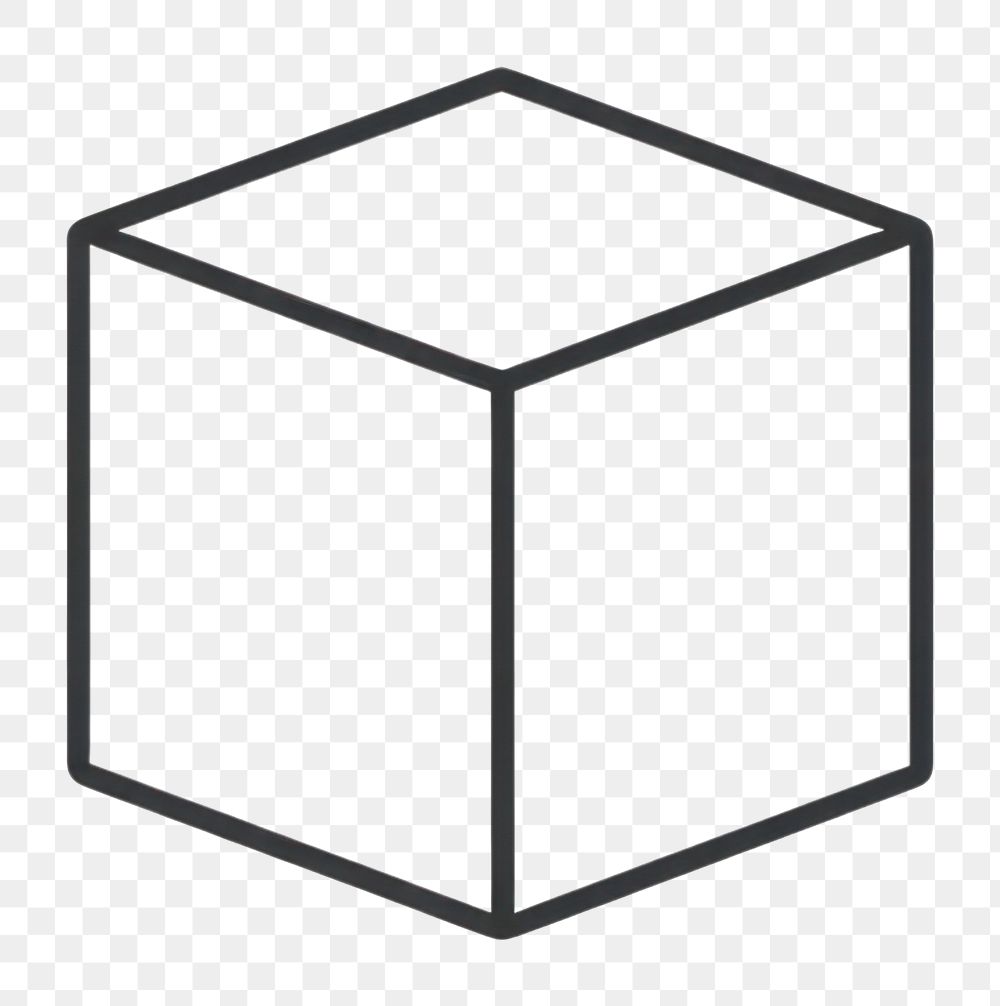 PNG Minimalist cube line art | Free PNG - rawpixel