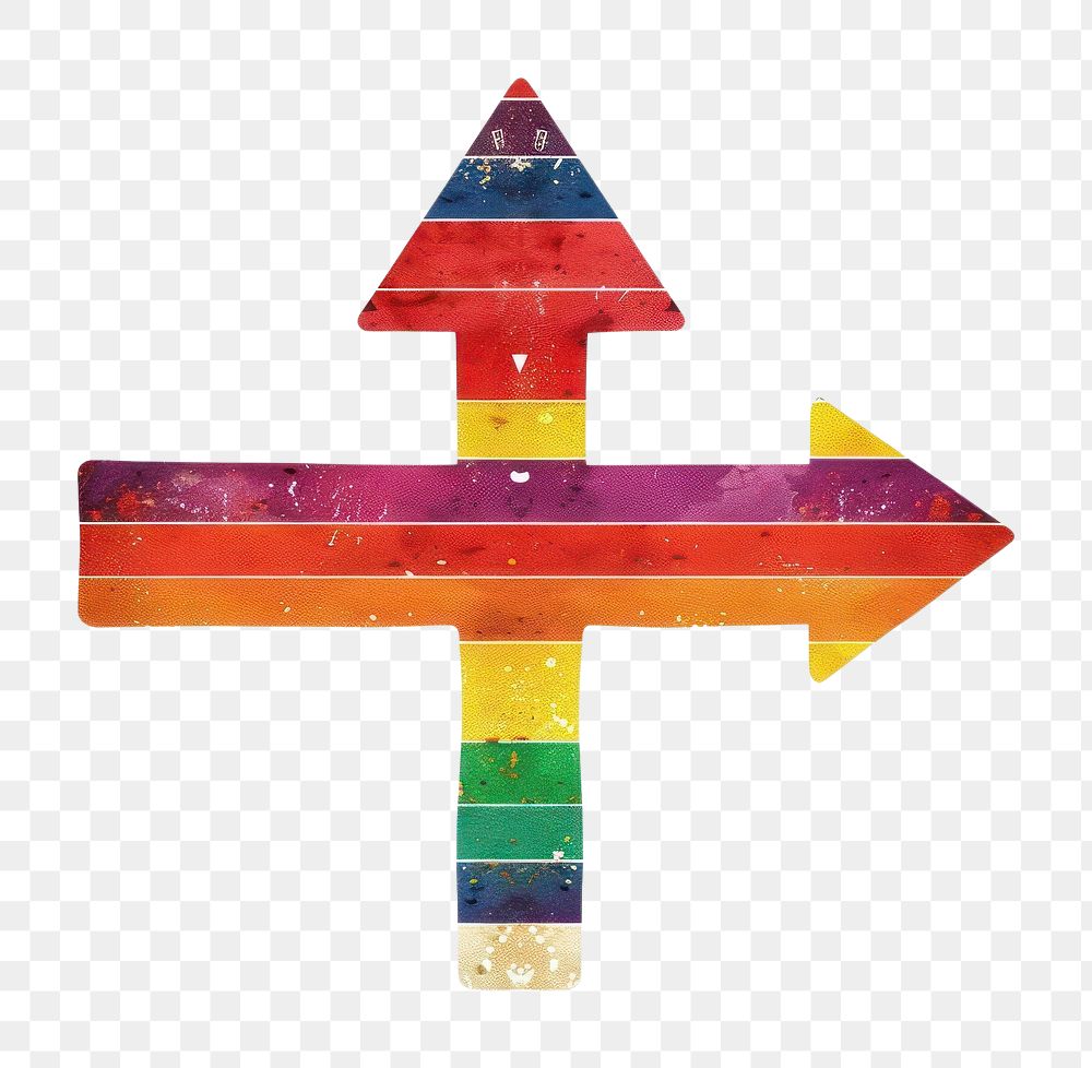Rainbow arrow image symbol cross. | Free PNG - rawpixel