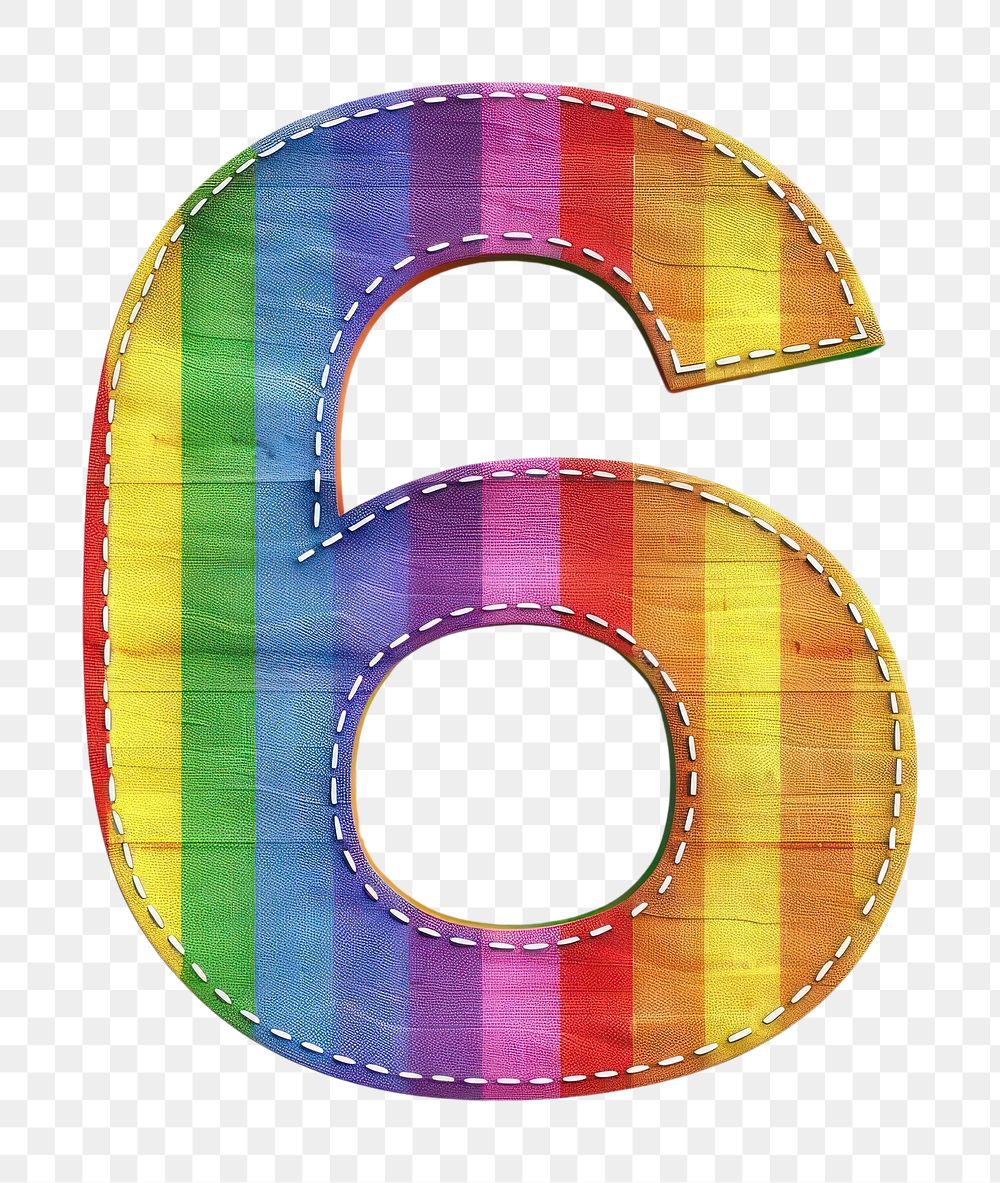 Rainbow number 6 symbol text | Free PNG - rawpixel
