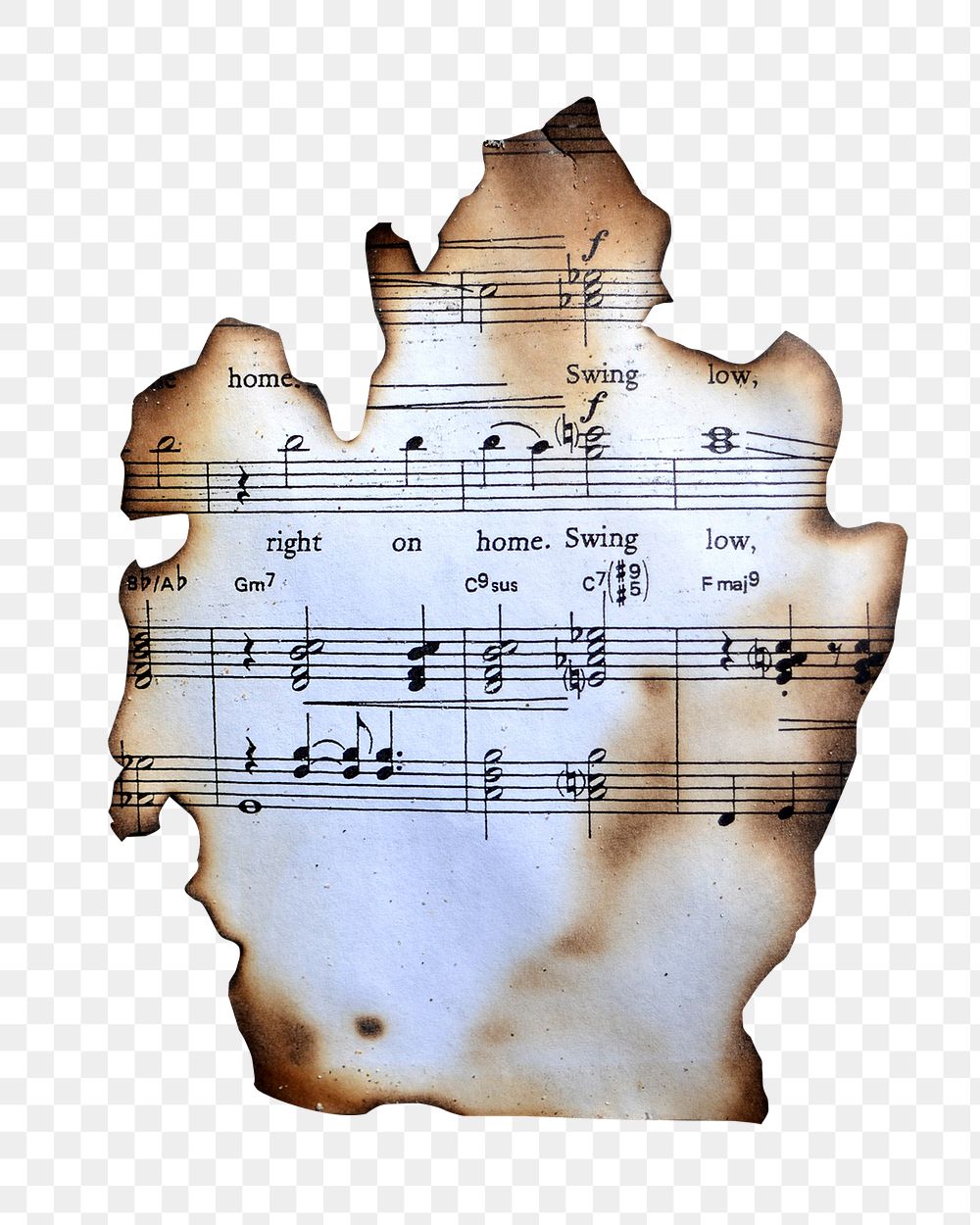 Burnt music note png sticker, | Free PNG - rawpixel