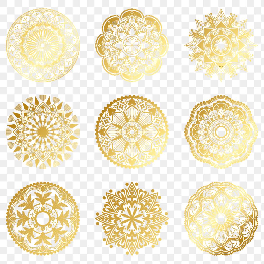 Golden arabesque patterned design element | Premium PNG - rawpixel