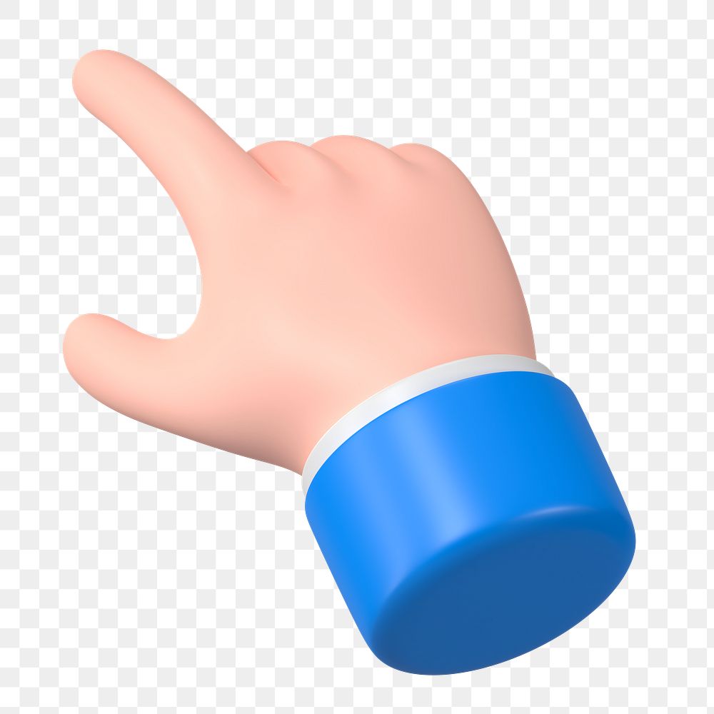 Pointing hand png 3d clipart, | Premium PNG Sticker - rawpixel