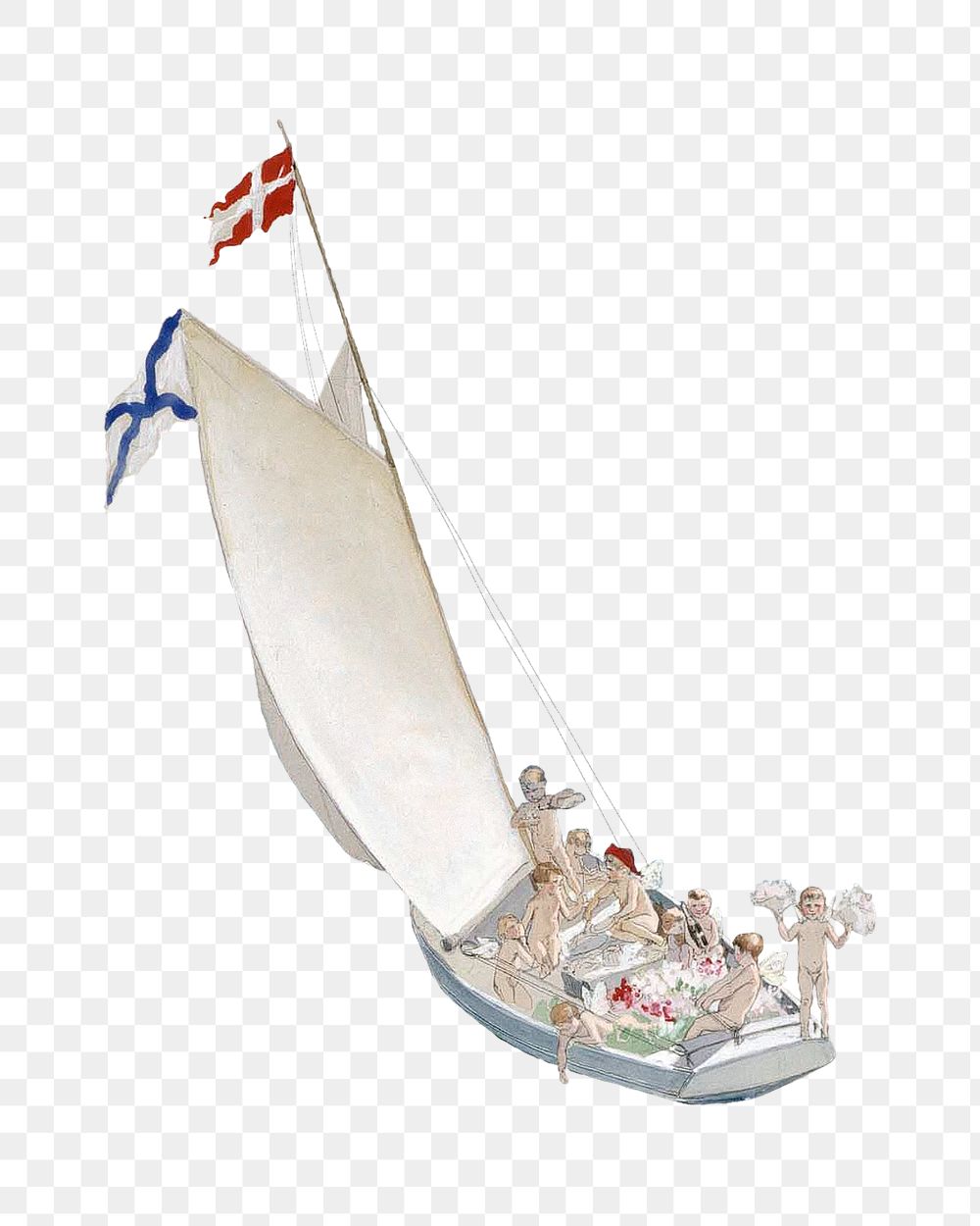 Sailboat sailing png watercolor illustration | Premium PNG - rawpixel