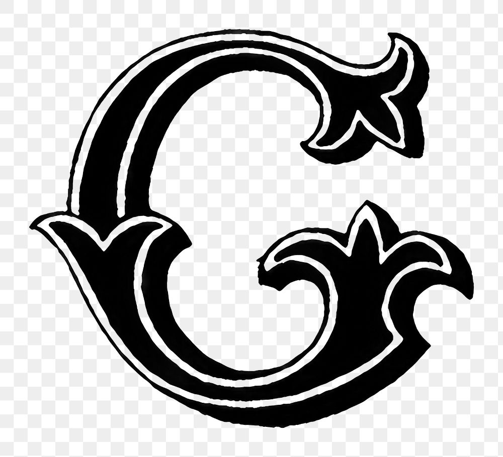 G letter PNG, 16th-century calligraphy | Premium PNG - rawpixel