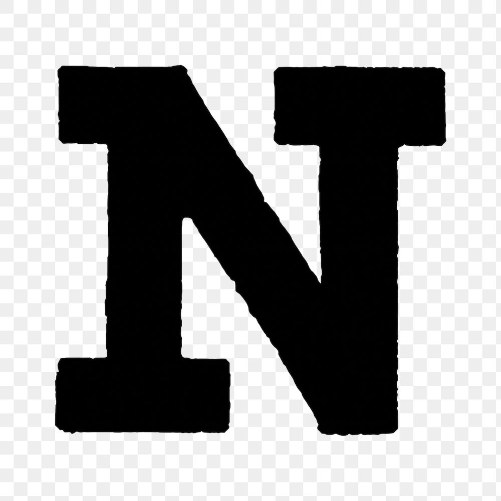 N letter PNG, block calligraphy | Premium PNG - rawpixel