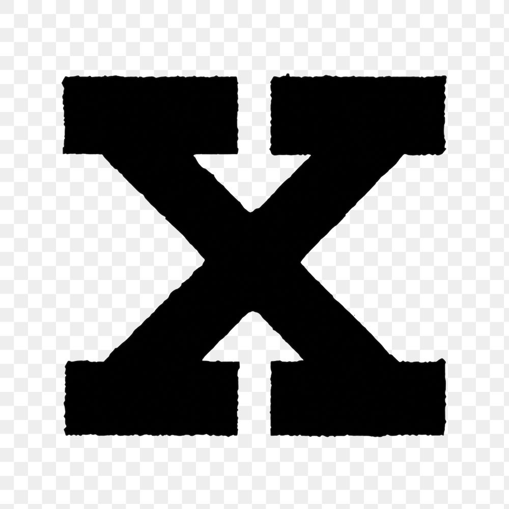 X letter PNG, block calligraphy | Premium PNG - rawpixel