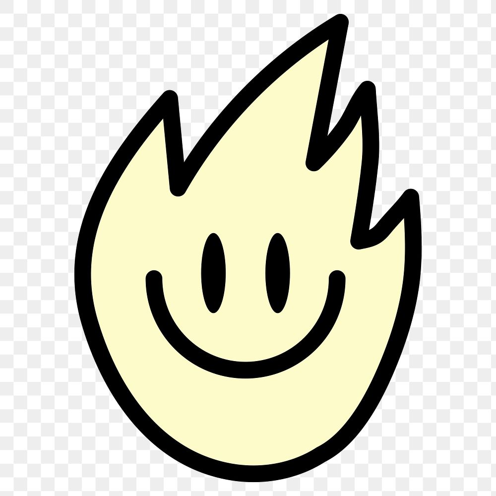 Smiling flame cartoon icon isolated | Free - rawpixel