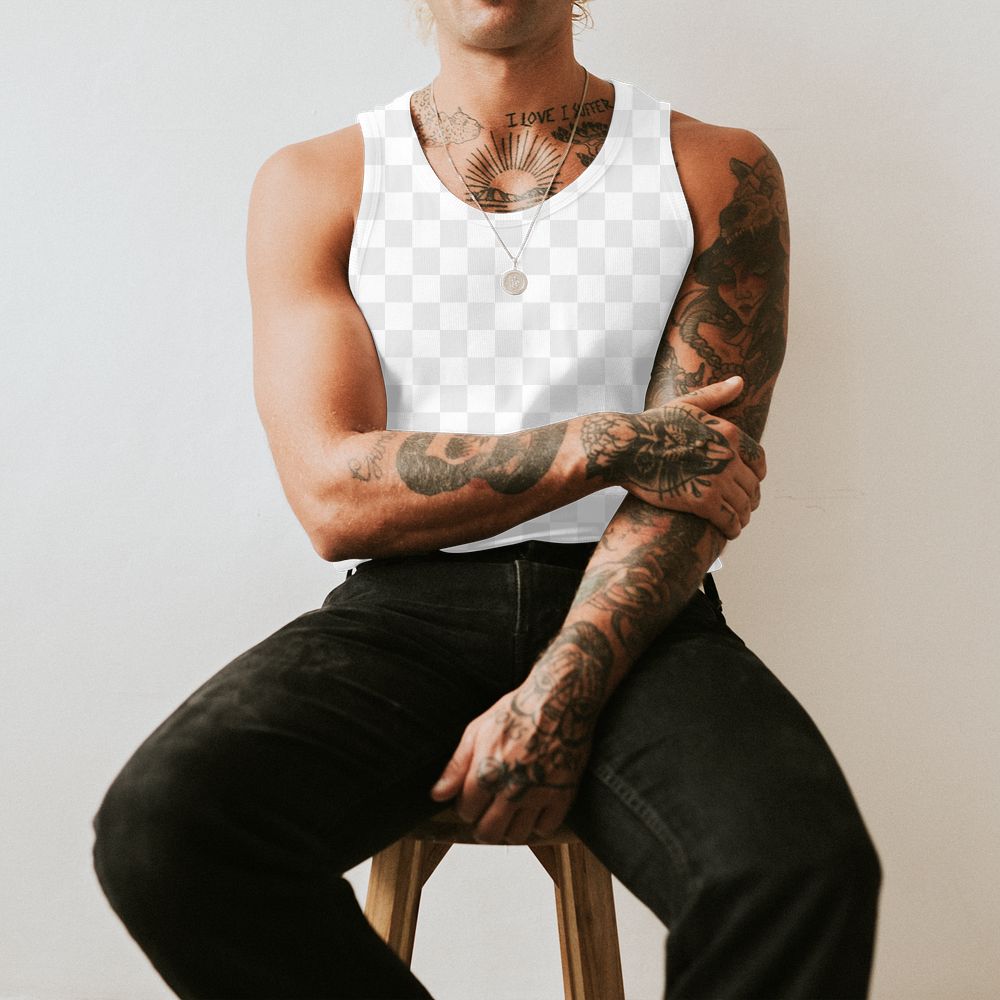 Tank top mockup png with black | Free PNG - rawpixel