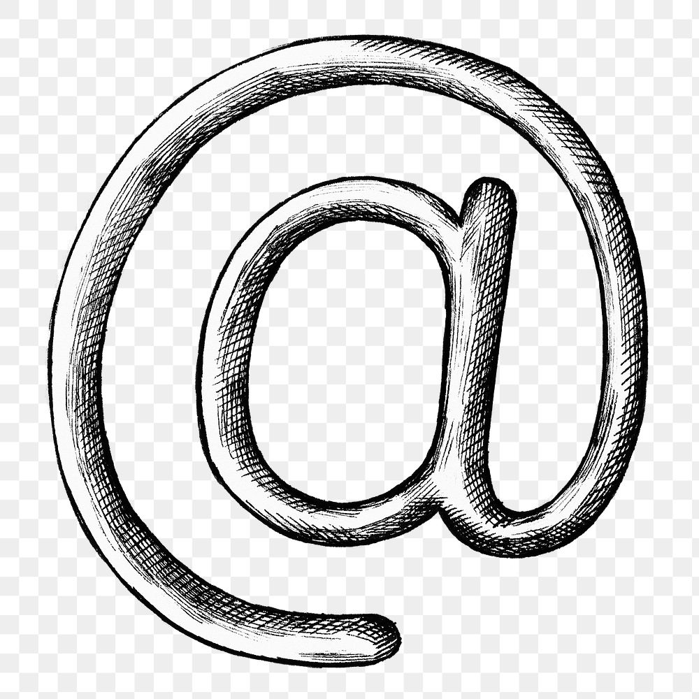 At sign cartoon clipart png | Free PNG Sticker - rawpixel