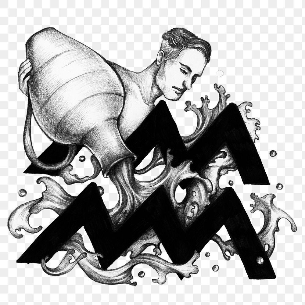 Aquarius PNG horoscope sign sticker | Premium PNG Sticker - rawpixel