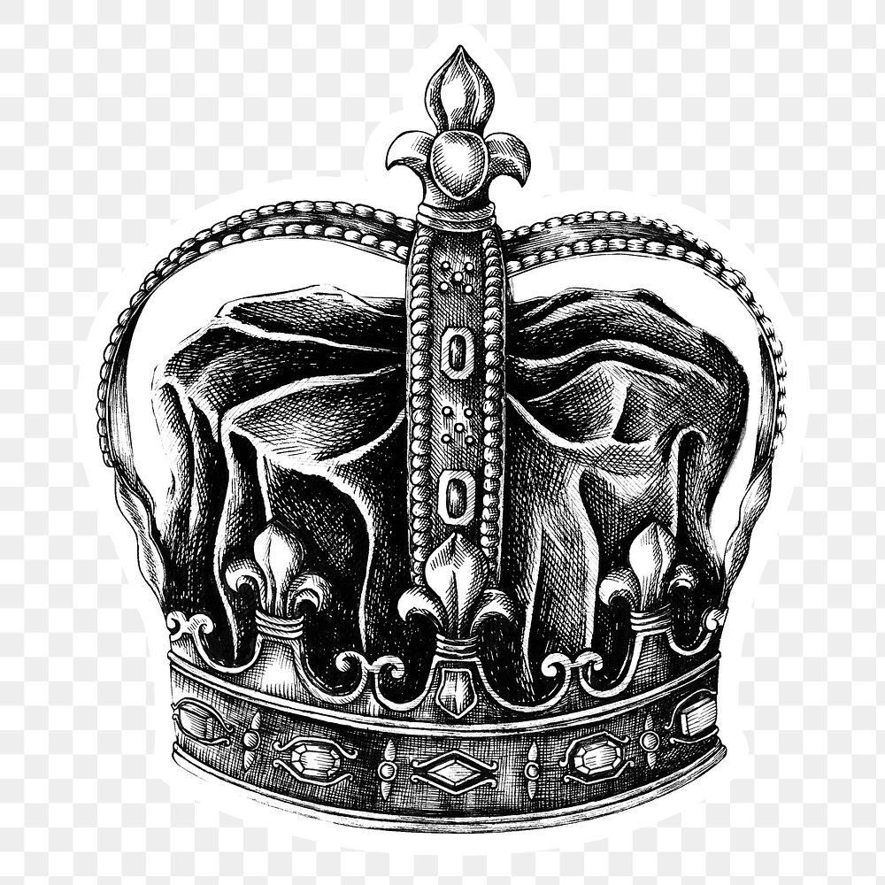 Hand drawn royal crown sticker | Free PNG Sticker - rawpixel
