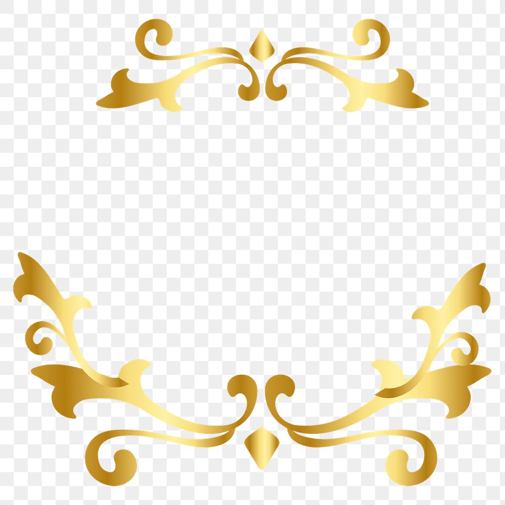 Vintage Shiny Gold Border PNG Images | Free Photos, PNG Stickers ...