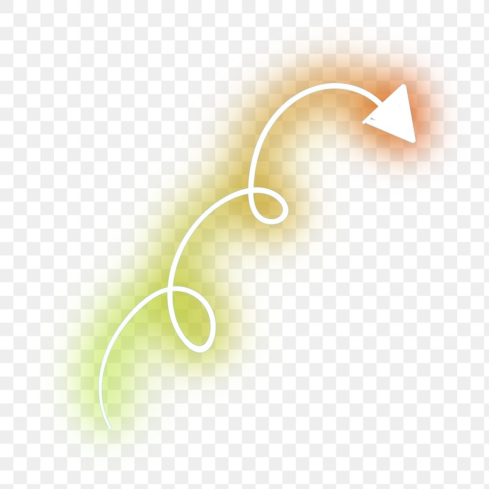 Neon yellow swirl arrow sign | Premium PNG Sticker - rawpixel